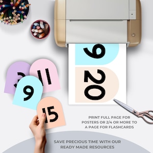 Pastel Number Poster Set 1–20, Editable Classroom Display Decor ...