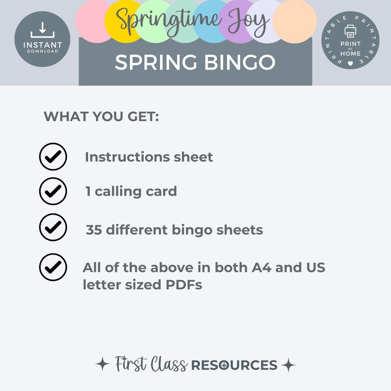 Kids Spring Bingo Cards, Spring Activity for Kids, Bingo Game Printable ...
