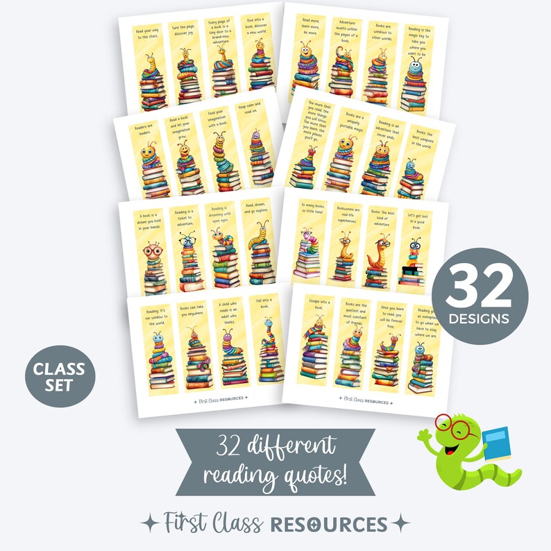 Stacked Books Printable Bookmark for Book Lovers, Bookworm Reading ...