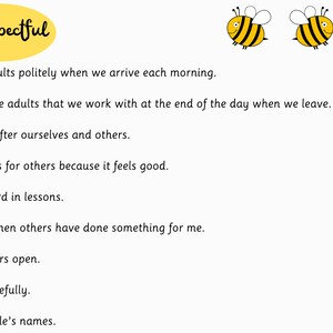 Ready Respectful Safe Posters, Three Bees, Editable School Rules ...