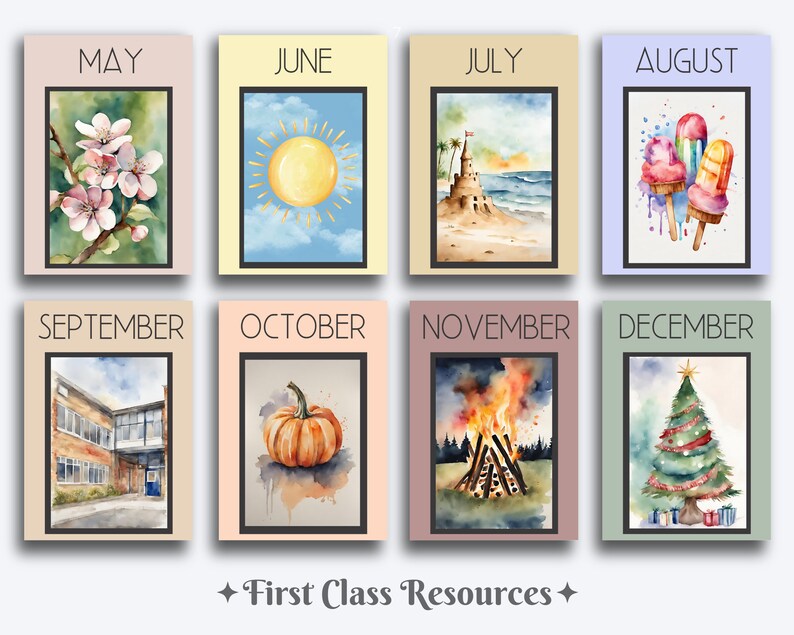 Months of the Year Posters, Months of the Year Printable, Educational ...