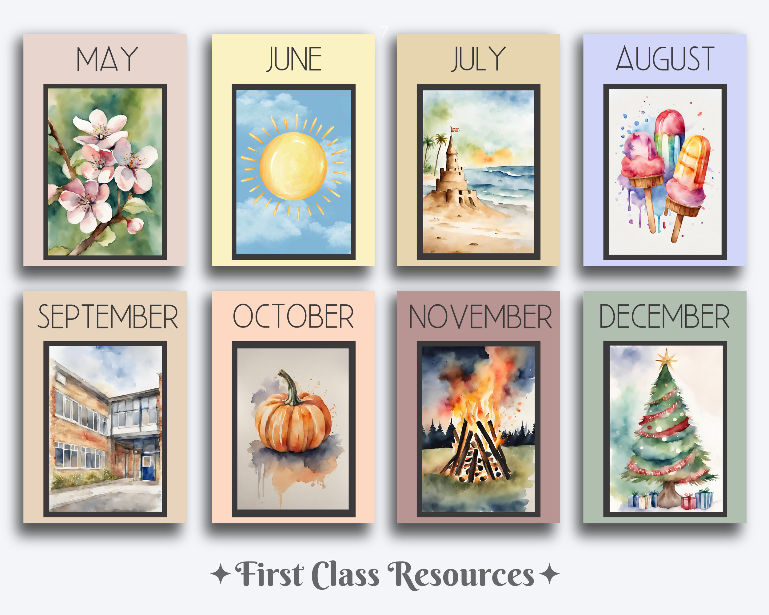 Months of the Year Posters, Months of the Year Printable, Educational ...