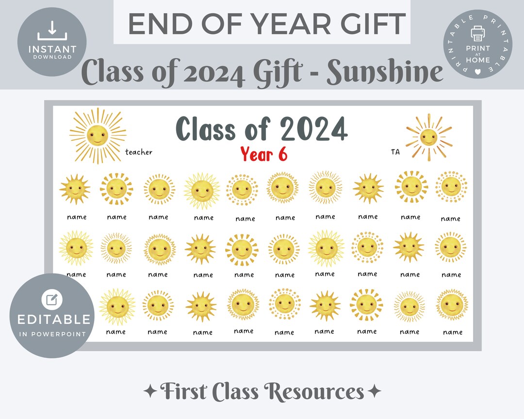 End of Year Gift, Gift for Students Editable Print Class Present ...