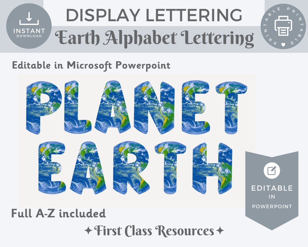 Planet Earth Alphabet Clipart, Planet Earth Letters Earth Day Lettering ...