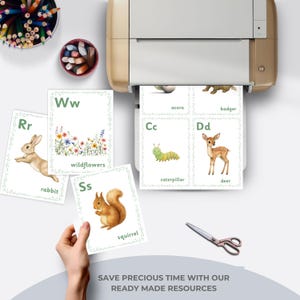 Woodland Alphabet Printable Posters, Nature Alphabet Flashcards, Nature ...