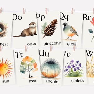 Nature Themed Alphabet Cards, Alphabet Posters Classroom Decor ...