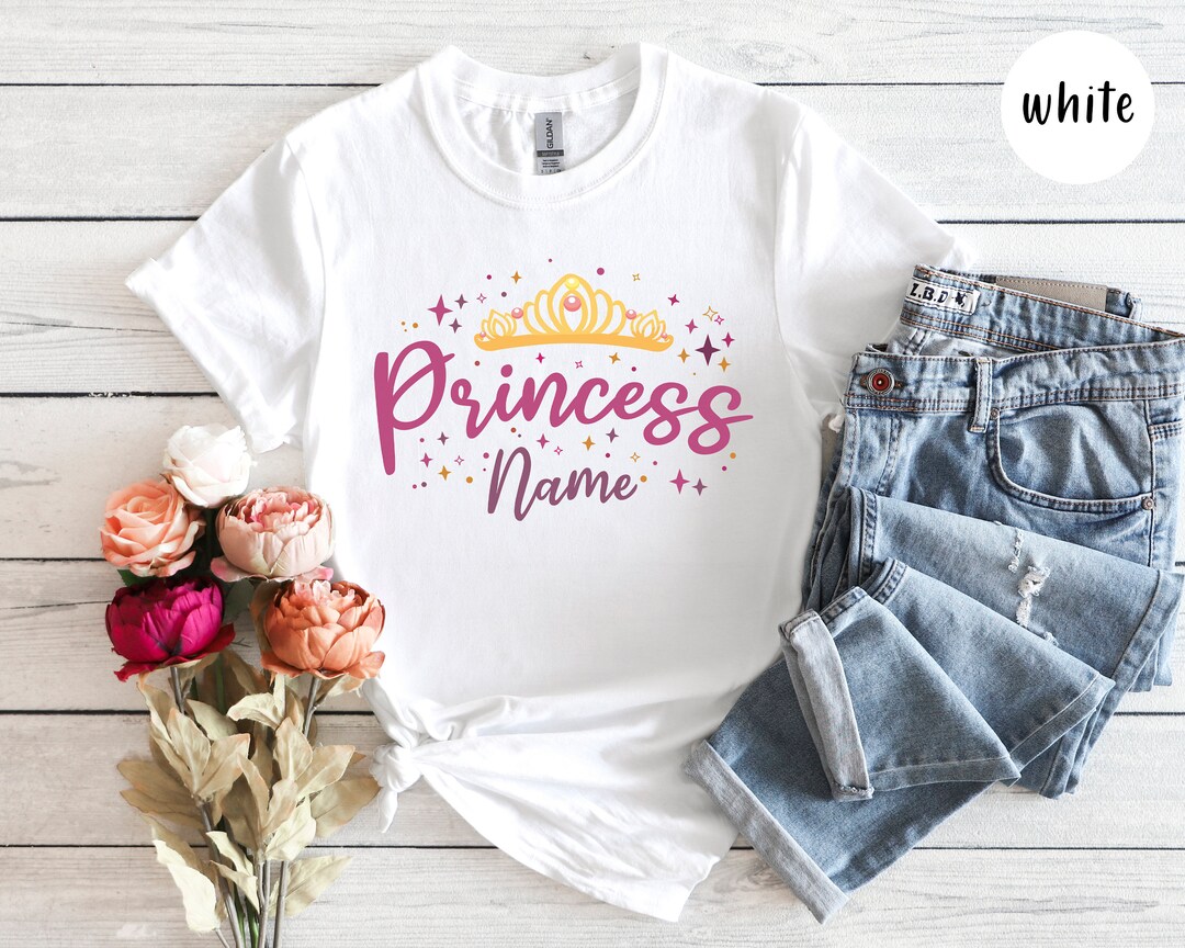 Custom Princess Tshirt for Kids, Personalized Princess Birthday Shirt, Birthday Girl Shirt ...