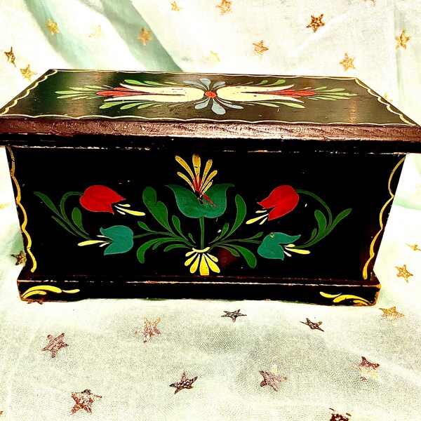 Painted Wooden Box - Etsy