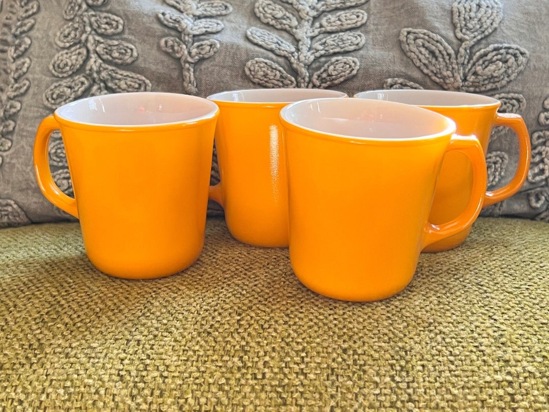 Corelle Corning Glass Coffee Mugs Yellow Set of 4 - Etsy