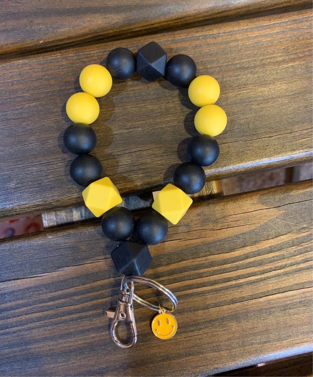 Circle Silicone Bead 15mm Wrist Wristlet Keychain Key Holder Lanyard ...