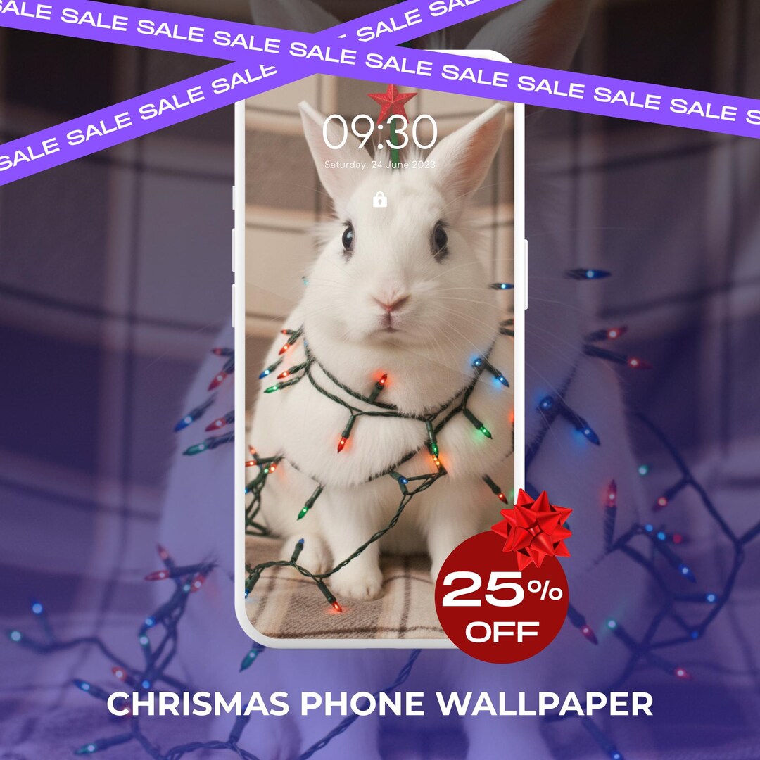Cute Christmas Bunny Phone Wallpaper • Holiday Aesthetic Wallpaper ...