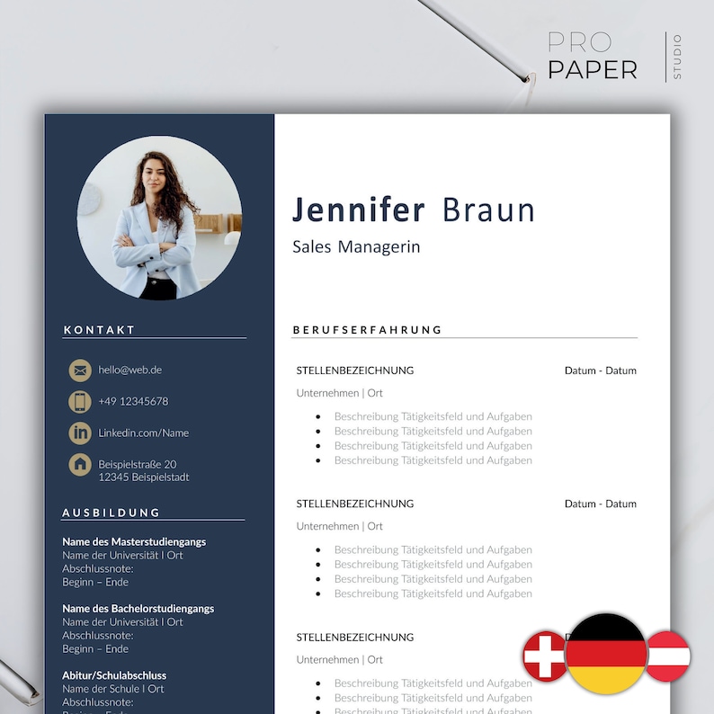 Application Template, CV Template Word, Modern CV, Cover Letter ...