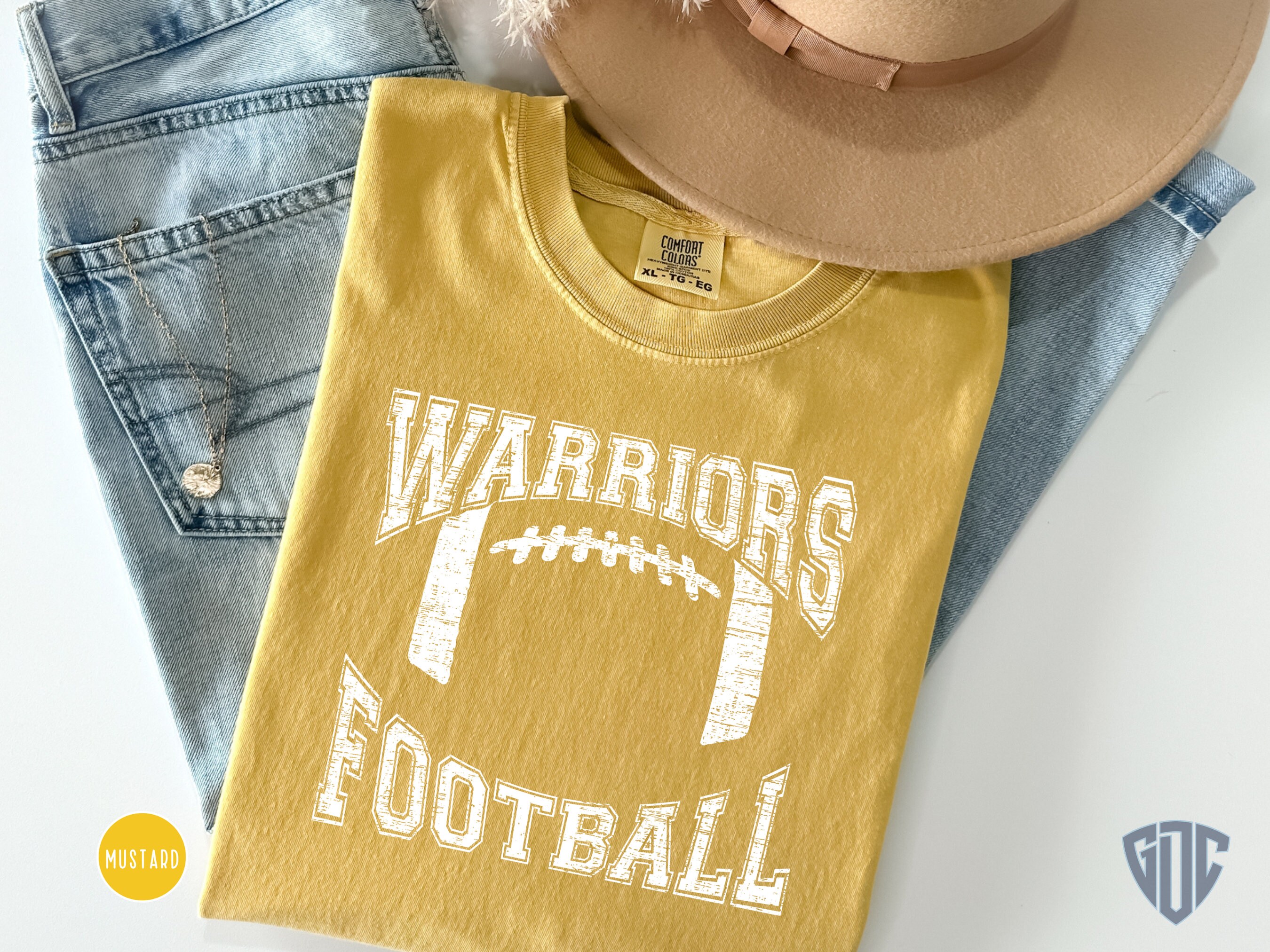 Camiseta Warriors Football Comfort Colors, regalo perfecto para los ...