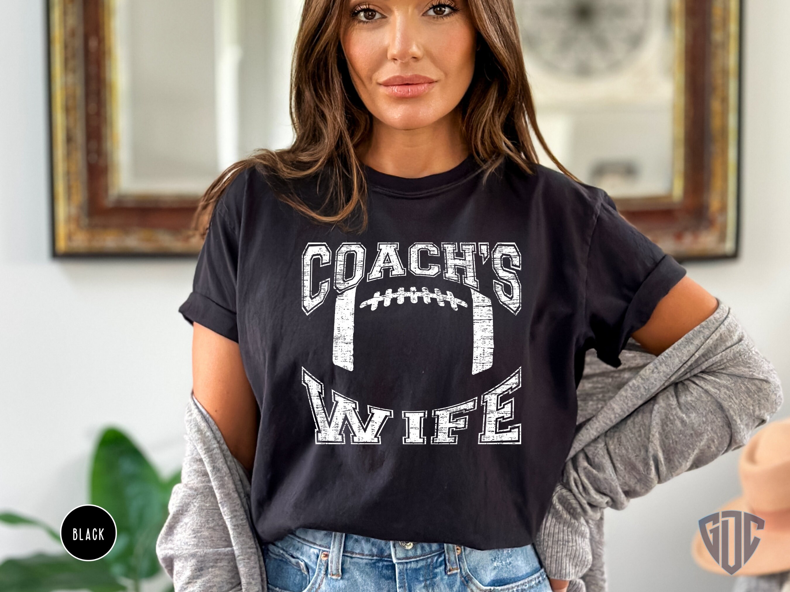 Coach's Wife Football T-shirt: Distressed Vintage Style - Etsy