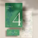 Green Flowers Wedding Menu Template Set, Flowers, Dinner Party Menu ...