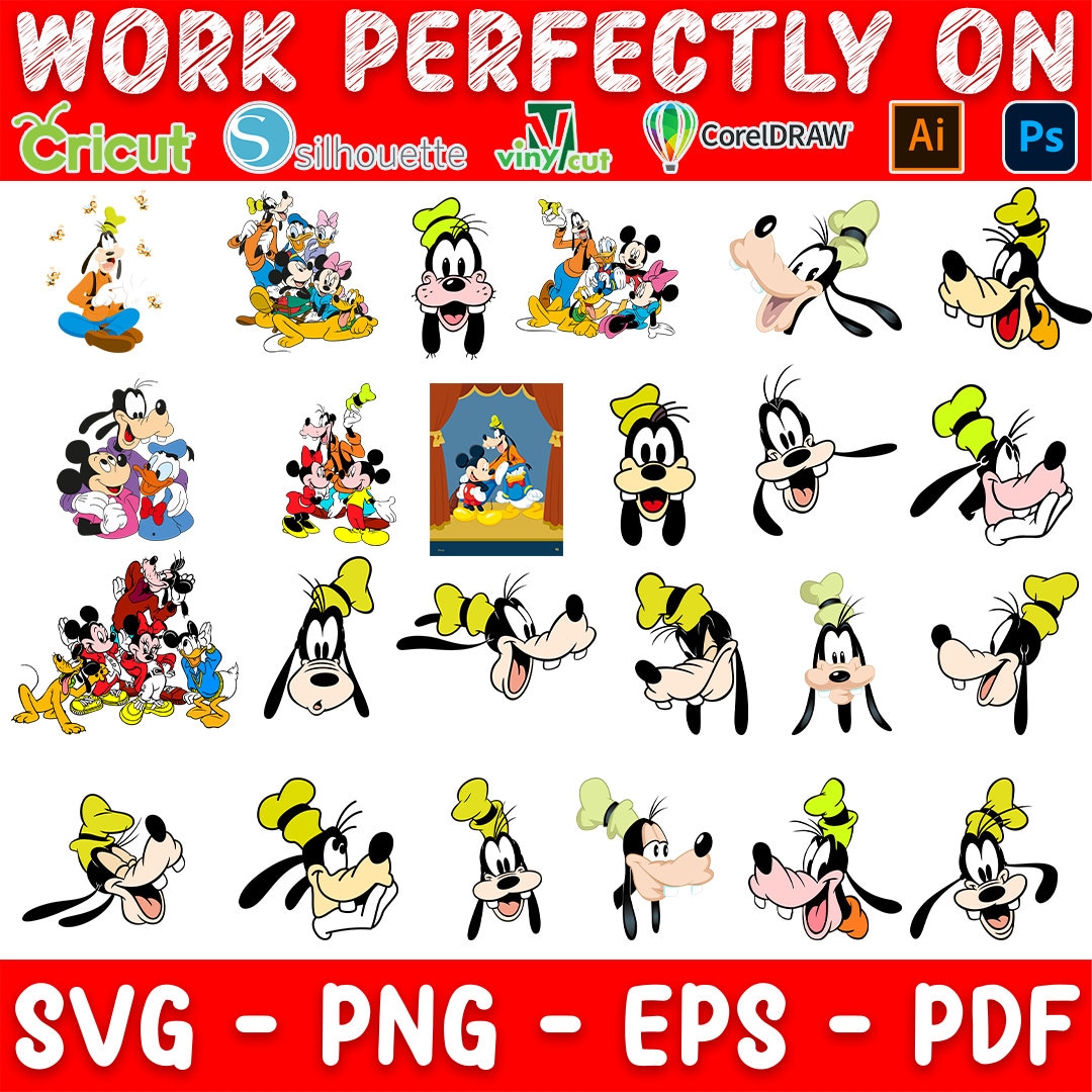 Goofy Bundle SVG, Goofy Vector, Goofy Silhouette, Goofy Birthday ...