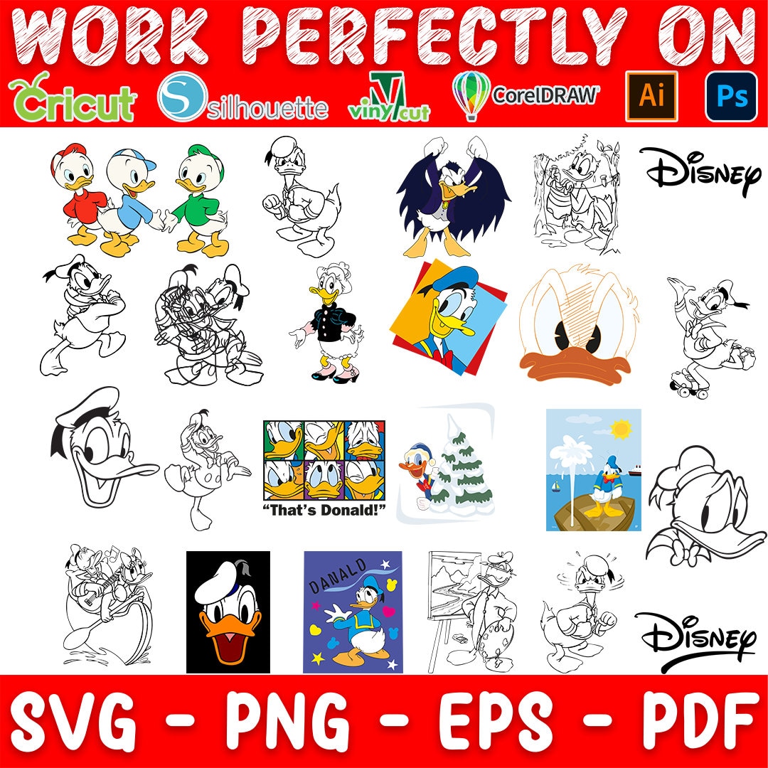 Donald Duck Bundle SVG Donald Duck Vector Donald Duck - Etsy
