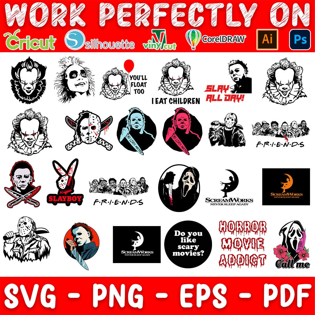 Horror Movie Bundle SVG Horror Movie Vector Horror Movie - Etsy