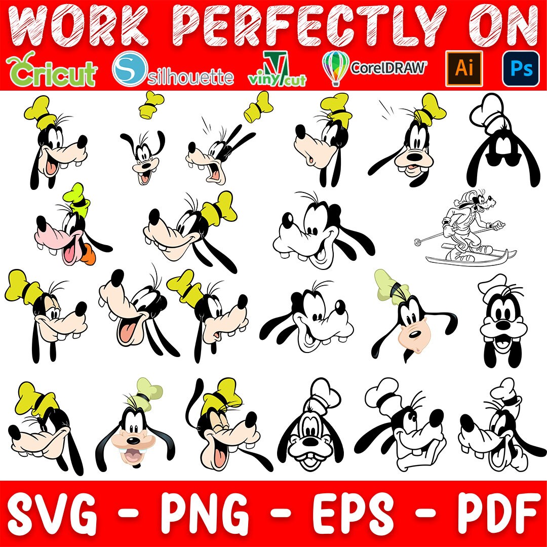 Goofy Bundle SVG Goofy Vector Goofy Silhouette Goofy - Etsy
