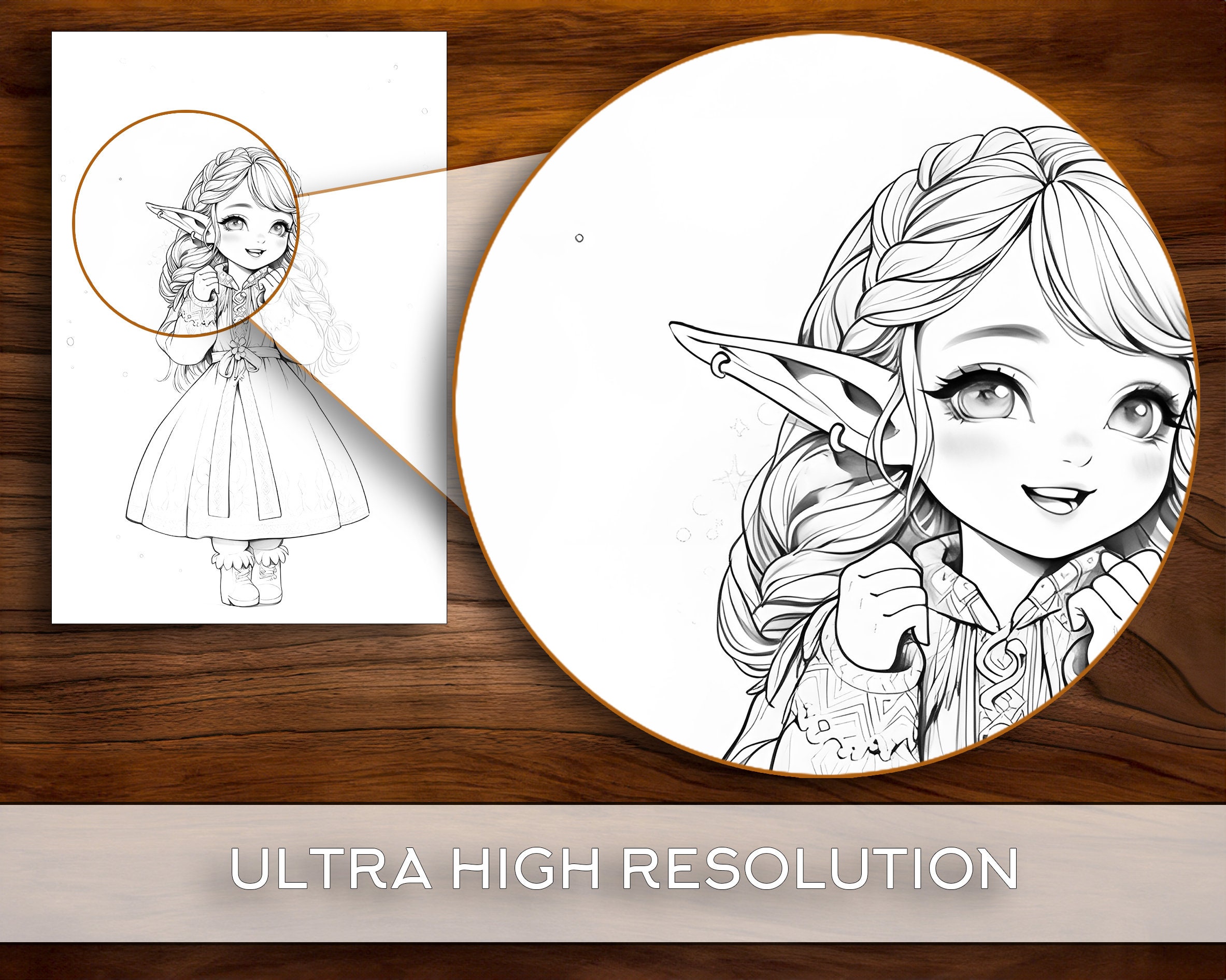 55 Forest Elves Coloring Pages Kids Adults Coloring Book - Etsy