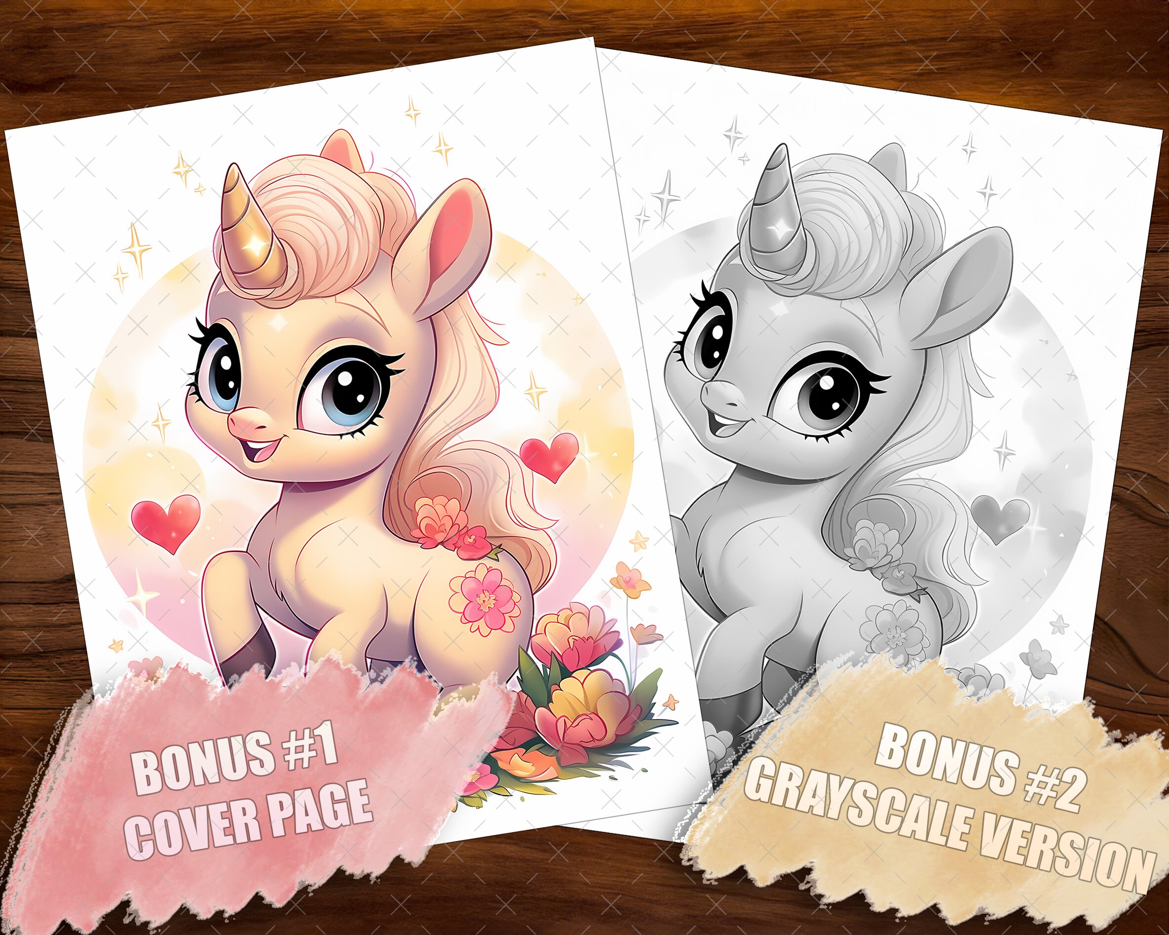 33 Baby Flower Unicorn Coloring Pages for Kids, Fantasy Coloring Book ...