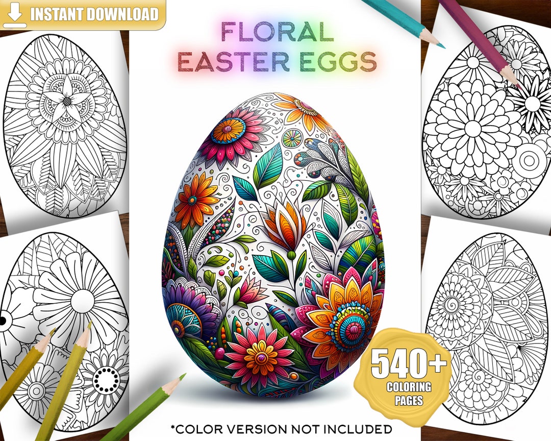 540 Easter Egg Mandala Coloring Pages for Adults, Kids Easter Coloring ...
