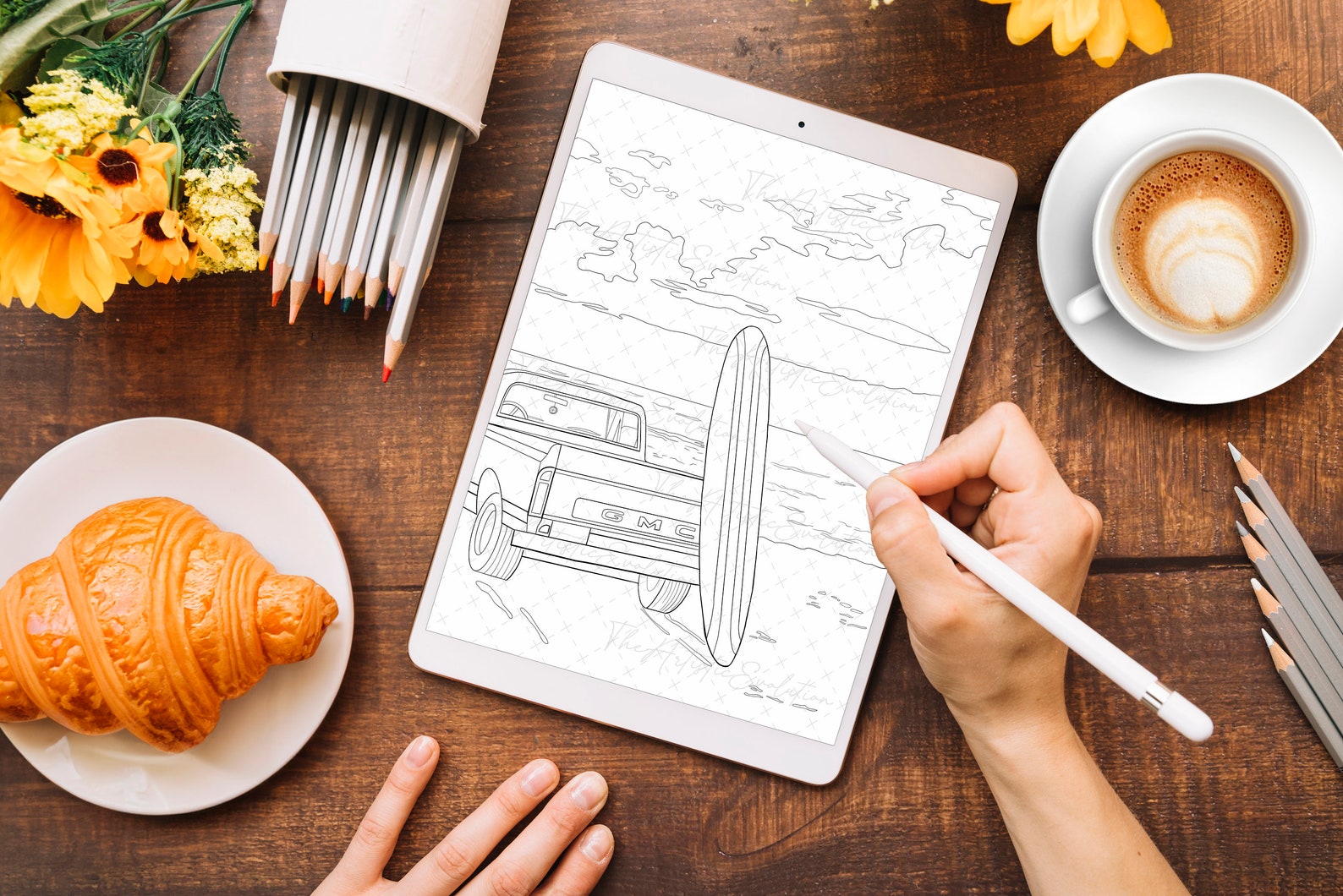 Summer Vibes Coloring Page, Hand Drawn, Summer Holiday Coloring Page ...