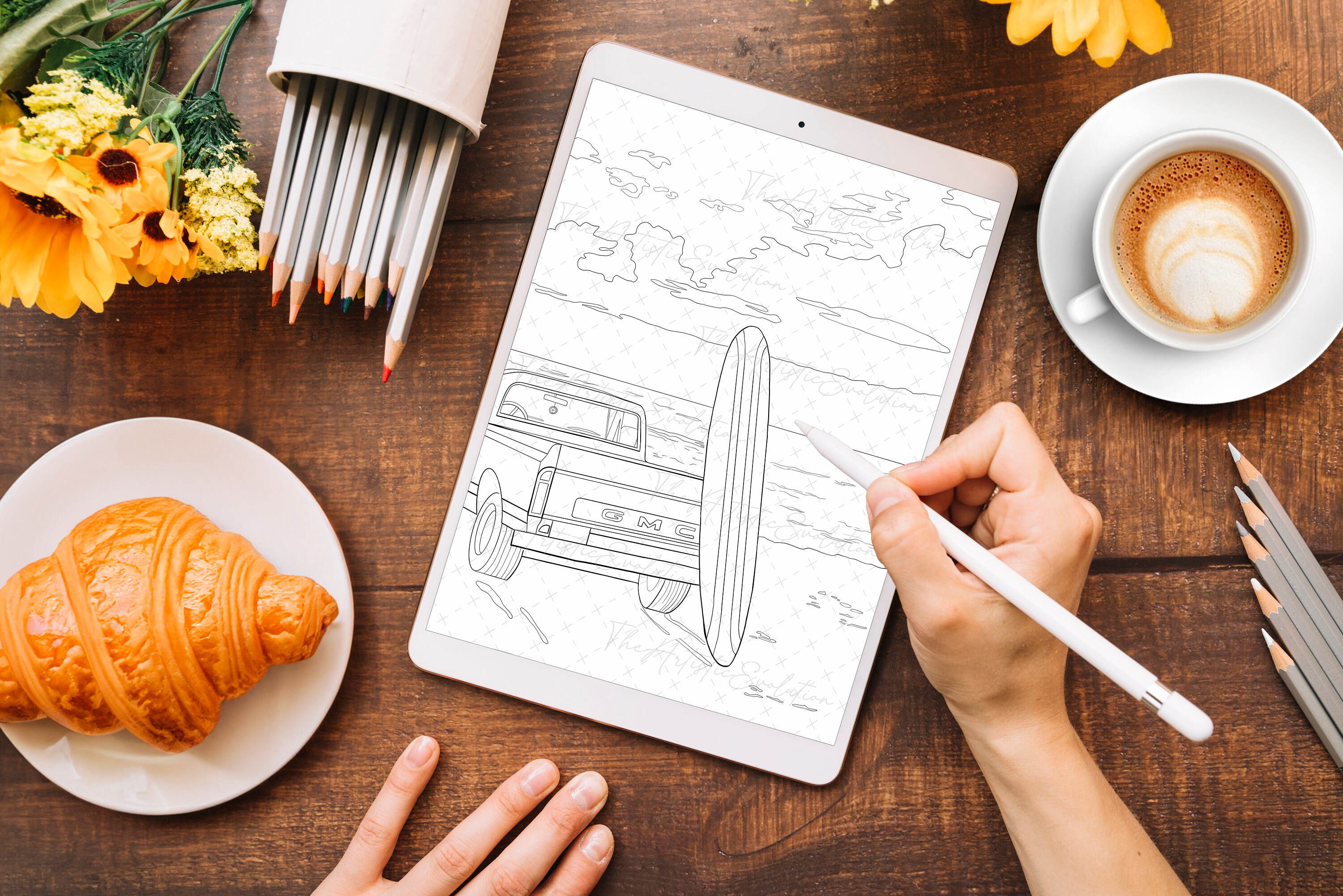 Summer Vibes Coloring Page, Hand Drawn, Summer Holiday Coloring Page ...