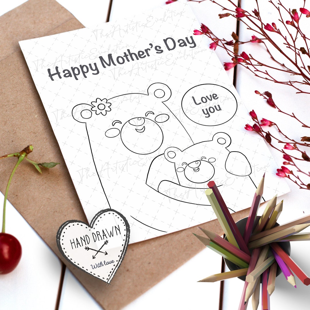 Mothers Day Coloring Page for Kids & Adults, Cute Mother's Day Coloring ...