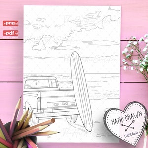 Summer Vibes Coloring Page, Hand Drawn, Summer Holiday Coloring Page ...