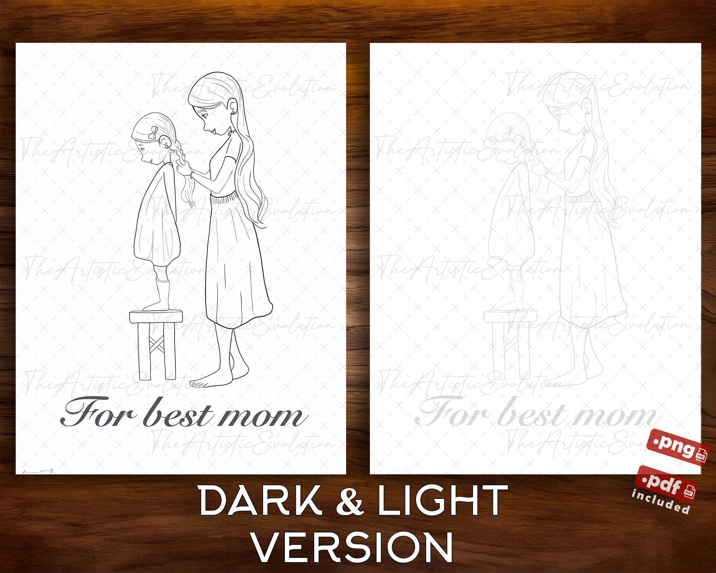 Mothers Day Coloring Page for Kids & Adults, Cute Mother's Day Coloring ...