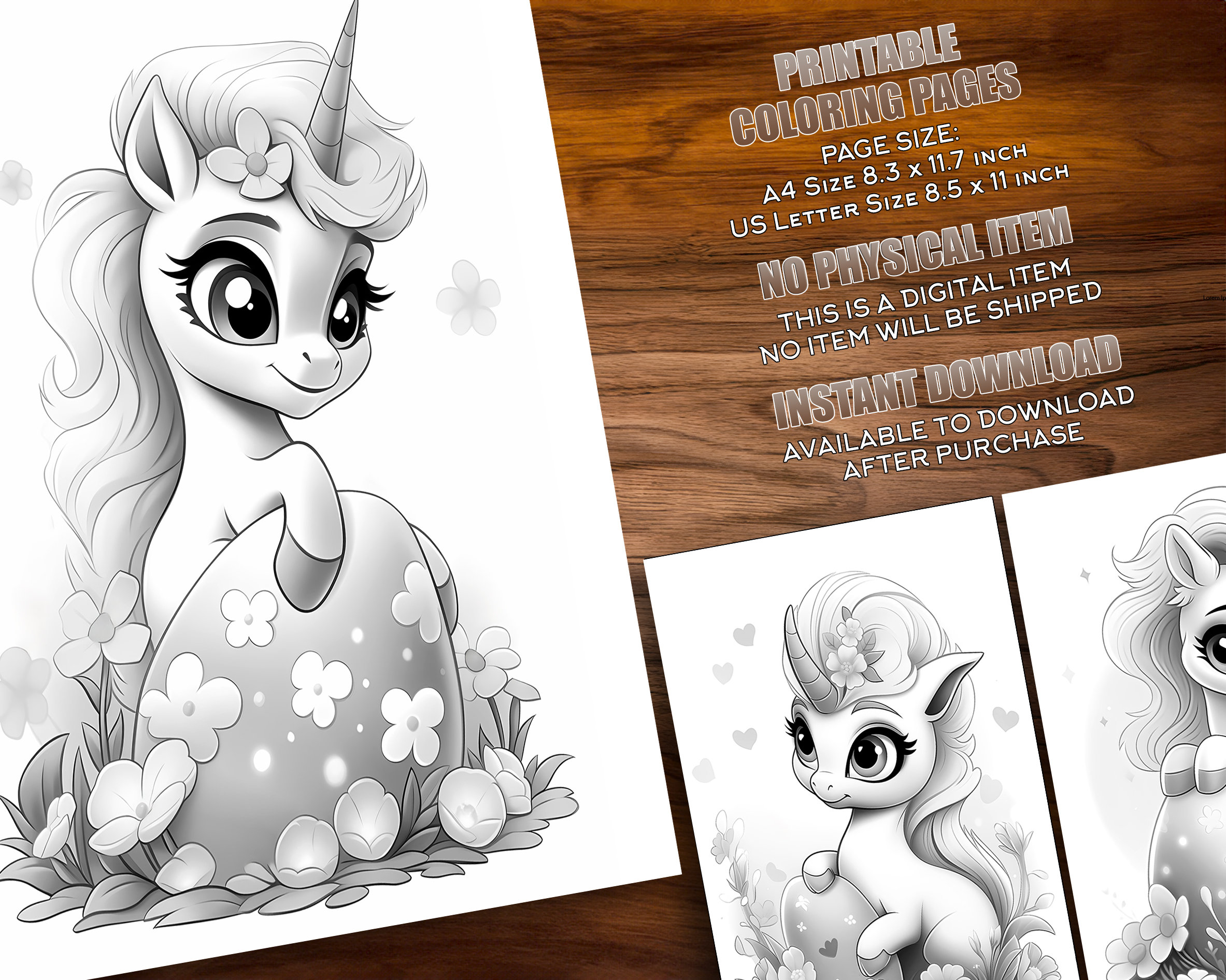 Cute Unicorn Coloring Pages for Kids Kawaii Unicorn Coloring Pages ...