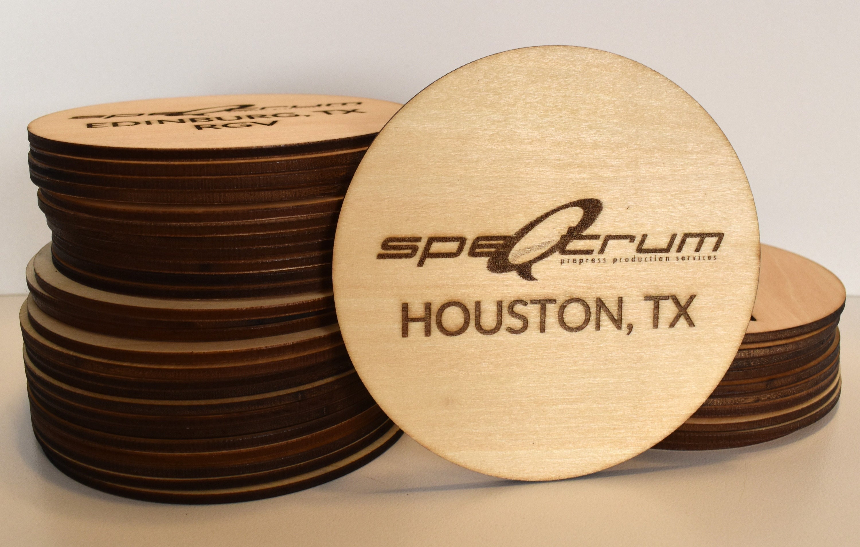 Custom Wood Coasters Logo 25pk Advertising Wedding Party Business - Etsy