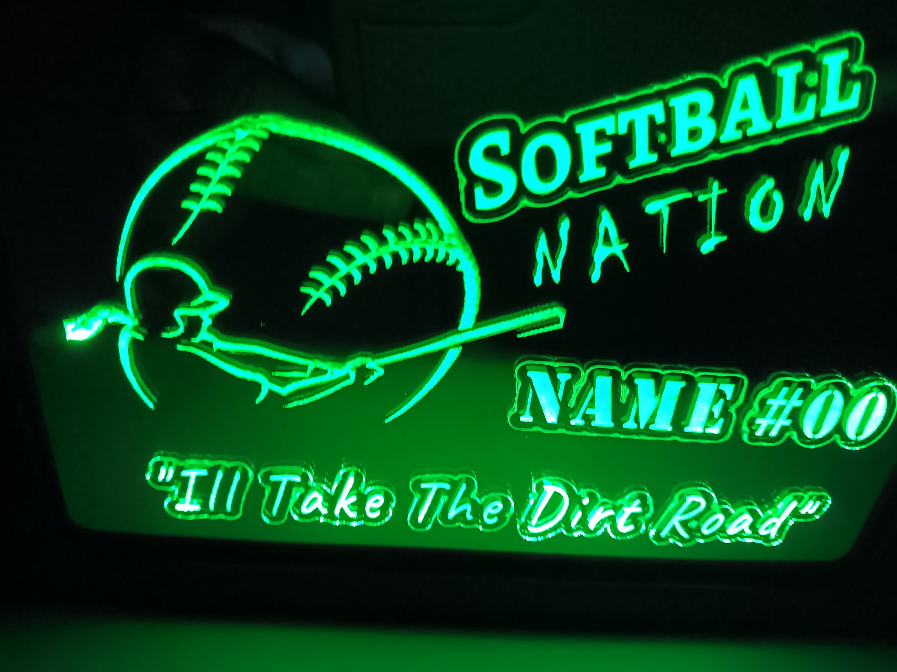 Softball Nation LED Shadow Box Personalize - Etsy