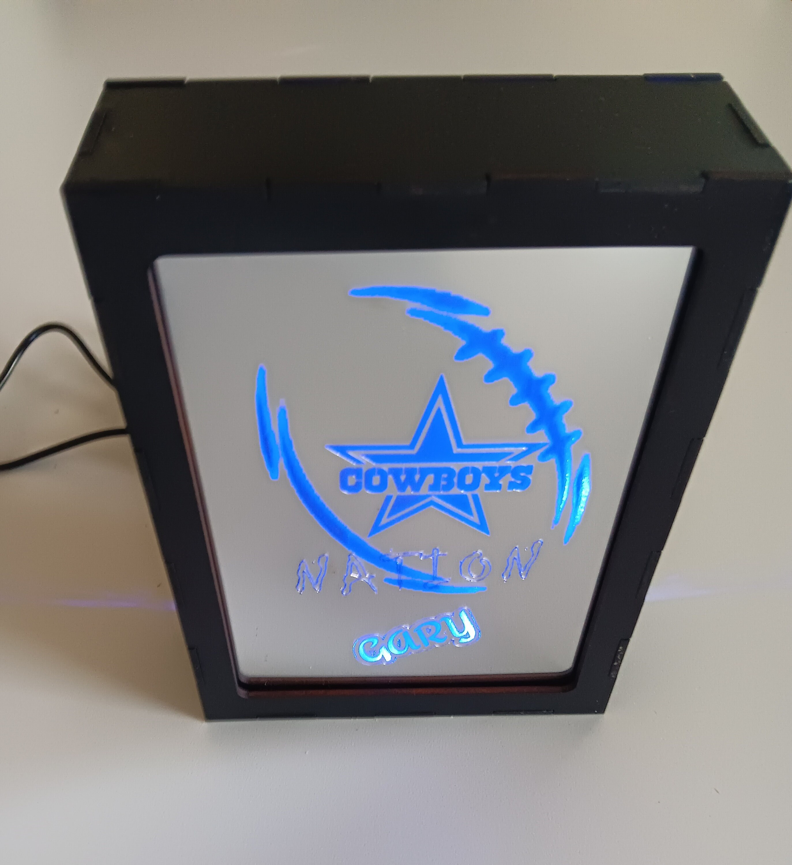Dallas Cowboy LED Shadow Box Personalized - Etsy