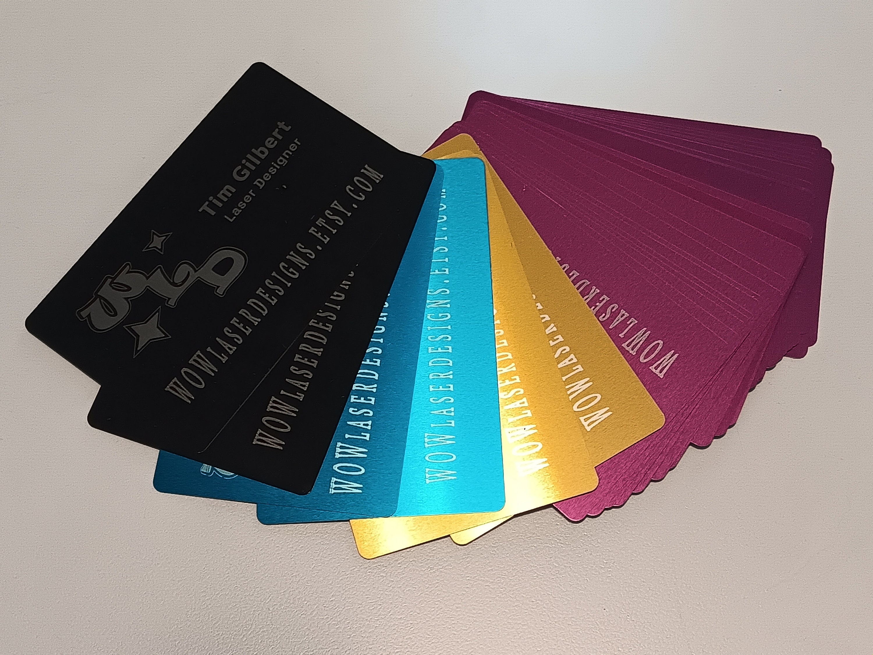 Aluminum Metal Business Cards Engraved With YOUR ART READY Design - Etsy