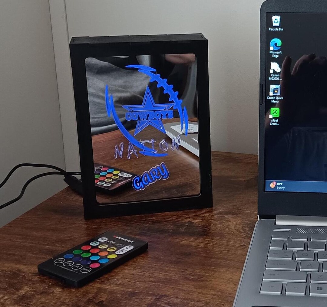 Dallas Cowboy LED Shadow Box Personalized - Etsy