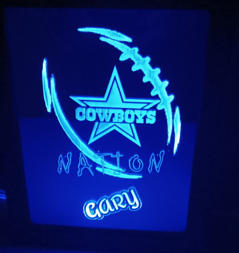 Dallas Cowboy LED Shadow Box Personalized - Etsy