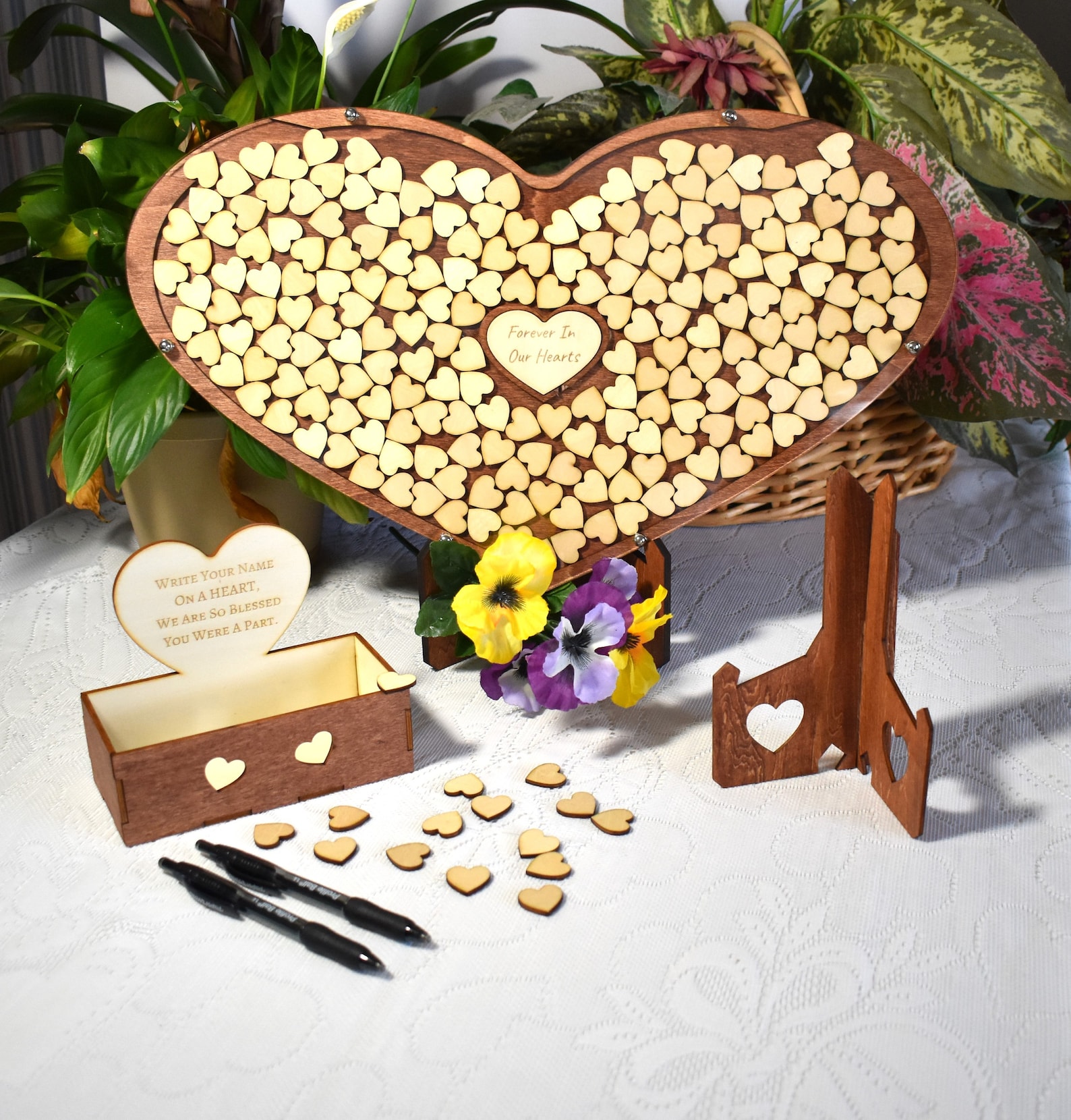 CELEBRATION OF LIFE Guest Book Alternative Heart Shape Funeral Memorial ...