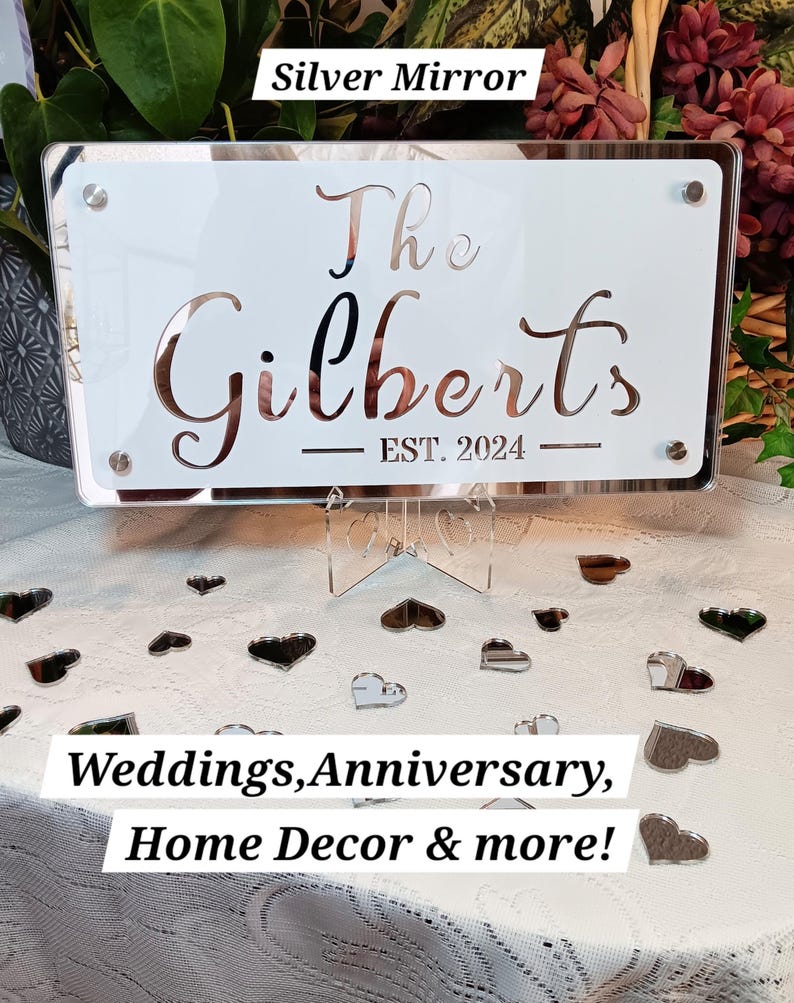 Mirror Wedding Sign Anniversary Sign Home Decor Wall Decor Decorations ...