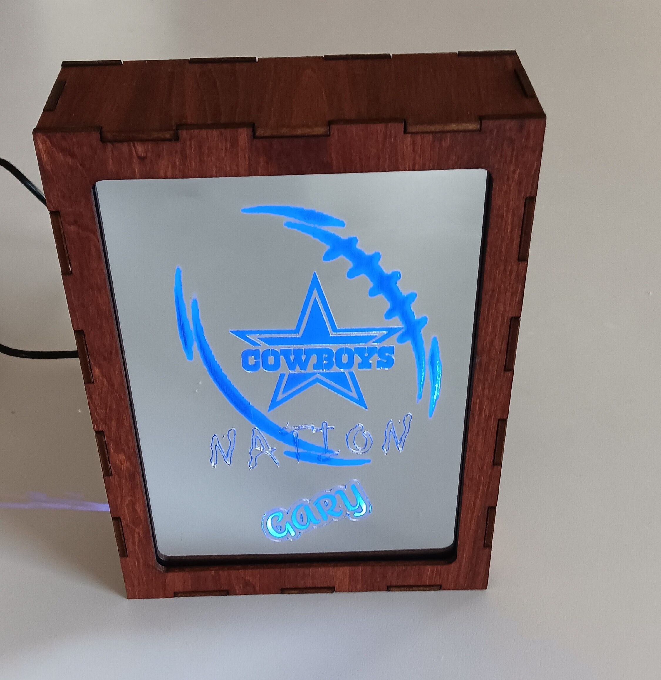 Dallas Cowboy LED Shadow Box Personalized - Etsy