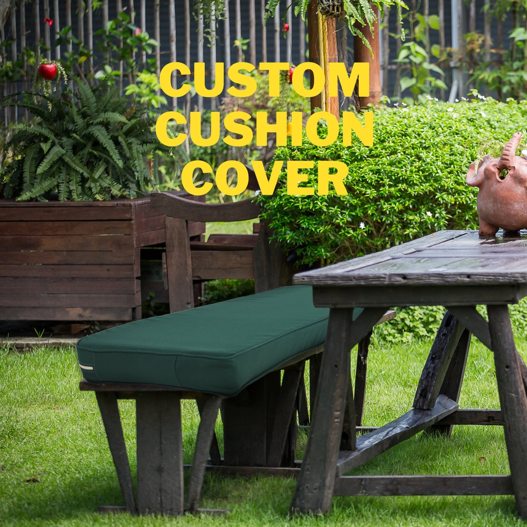 Custom Patio Cushion Cover, Cushion Slipcover With Piping, Waterproof ...