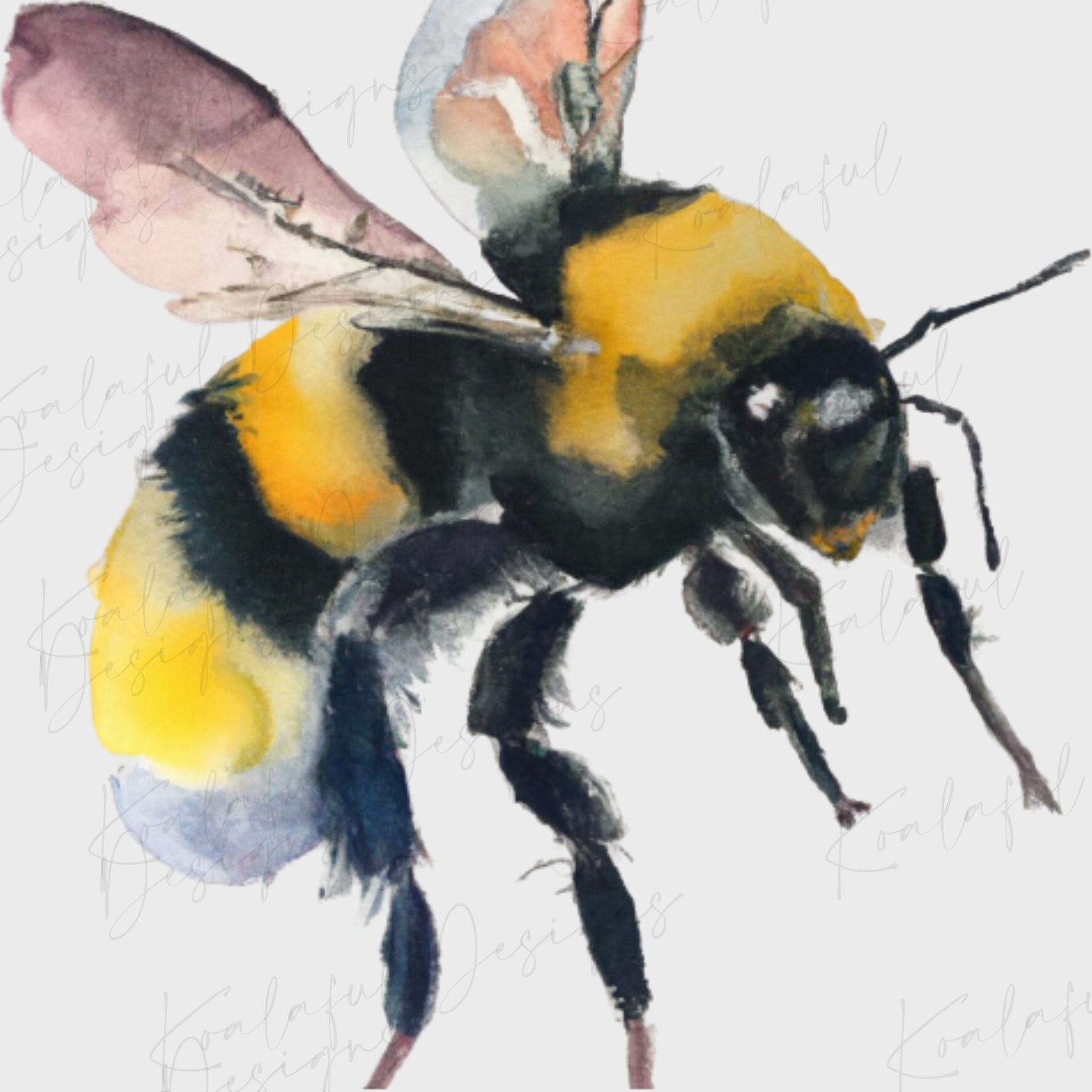 Watercolour Bumble Bee Clipart PNG Sublimation - Etsy