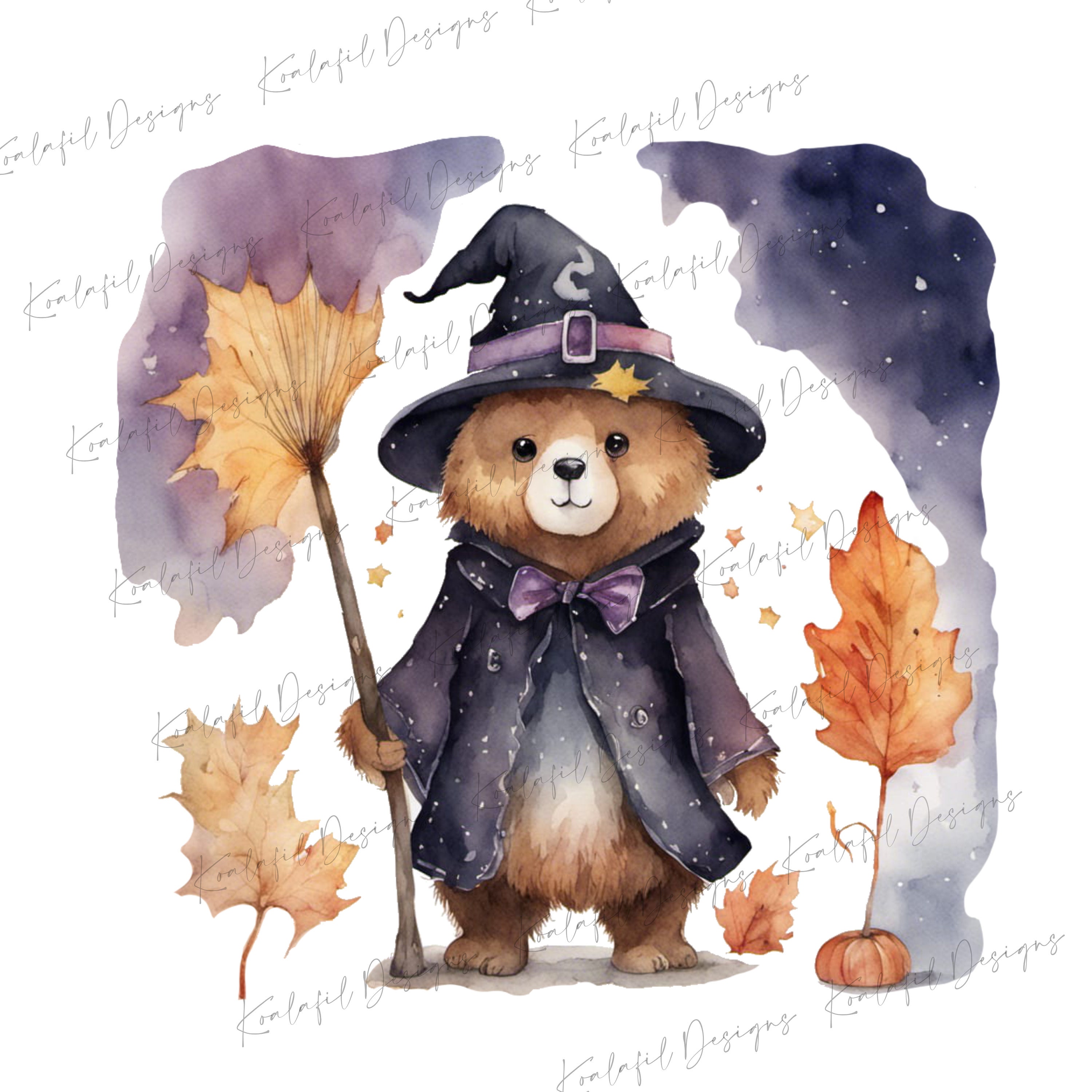 Teddy Bear Witch Clipart PNG Sublimation Printing - Etsy