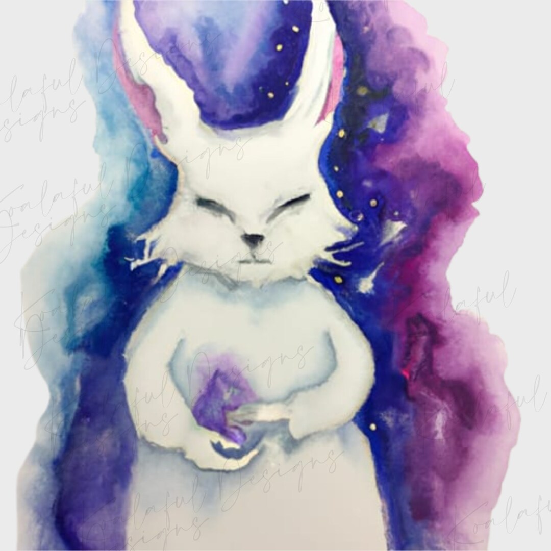 Watercolour Whimsical White Rabbit Clipart - Etsy