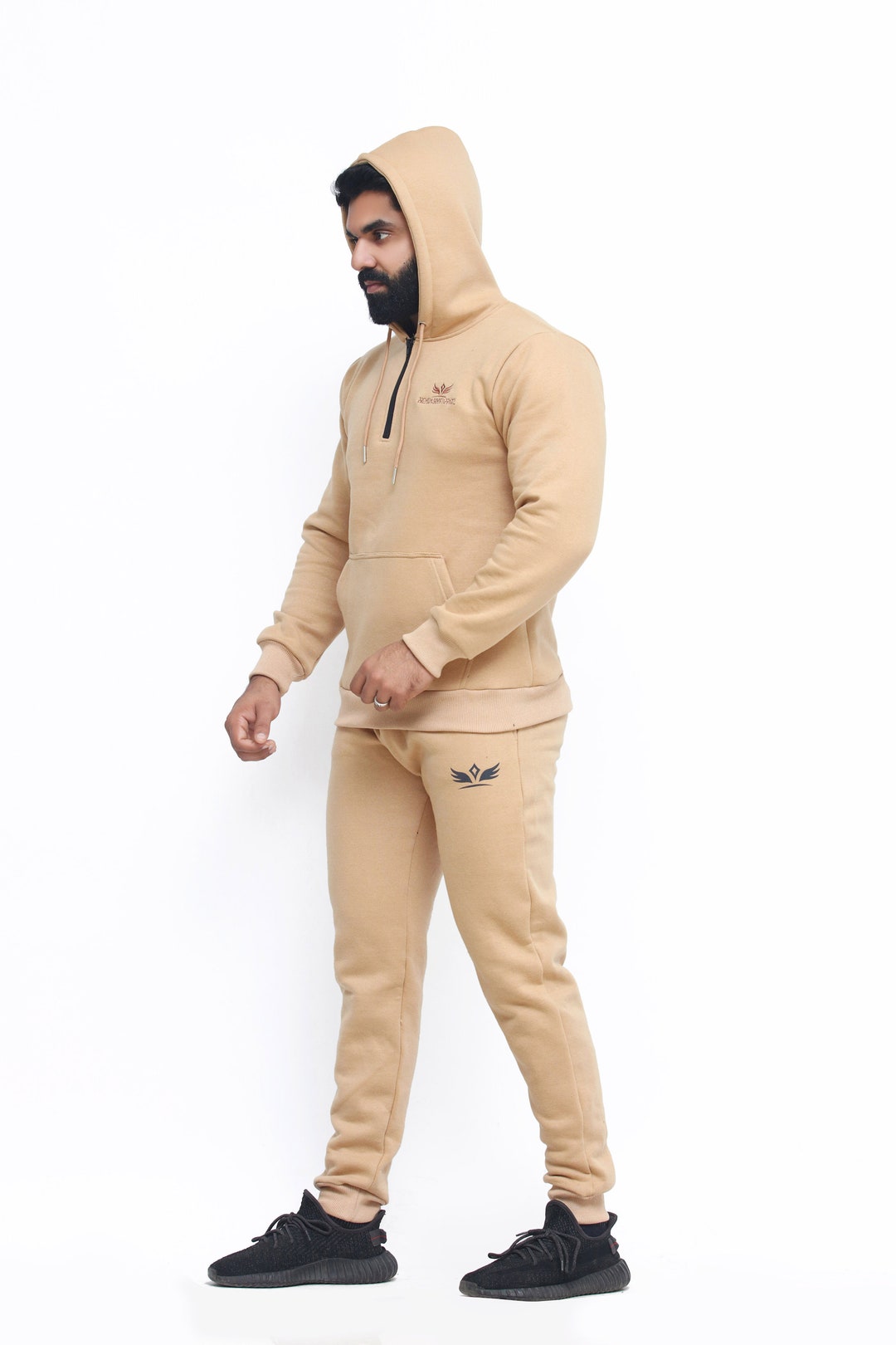 Unisex Hoodie and Jogger Set, Custom, Personalised, Half Zip, Reflector ...