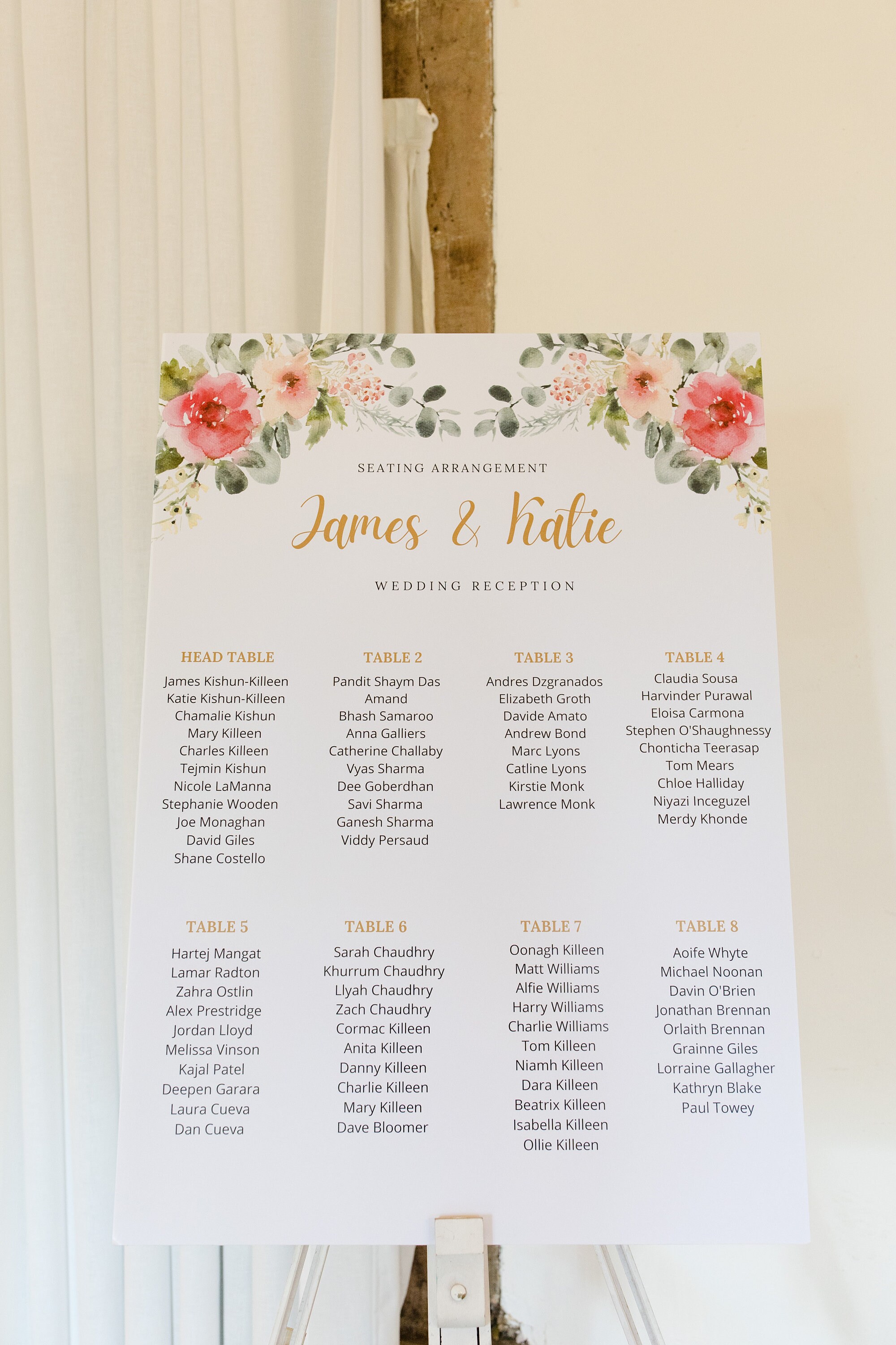 Personalised Wedding Seating Plan Available Digital Download or Printed ...