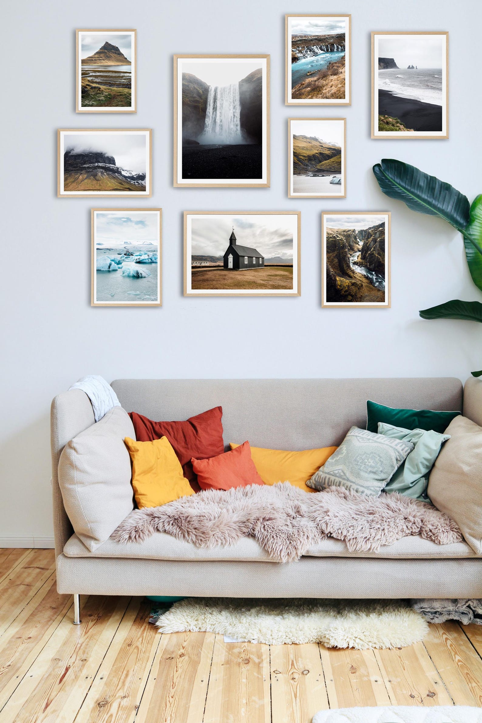 Gallery Wall Set of 9 Printable Posters, Icelandic Landscape, Bundle of ...