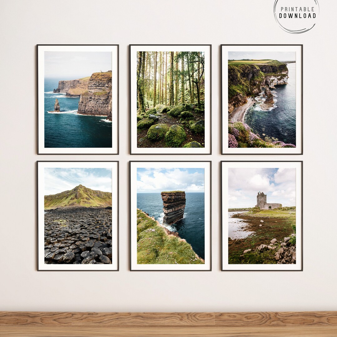 Irish Landscape, Set of 6 Images, Ireland Wall Art Decor, Irish Coast ...