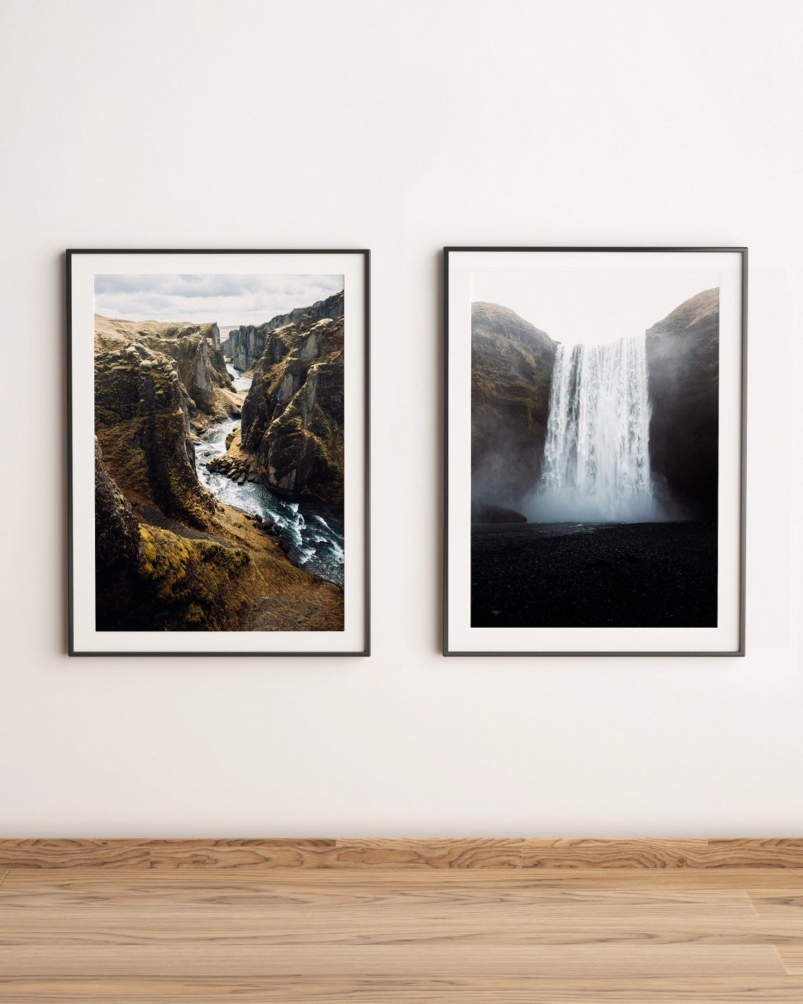Iceland Printable Wall Decor, Set of 2 Nordic Photo Posters, Skogafoss ...